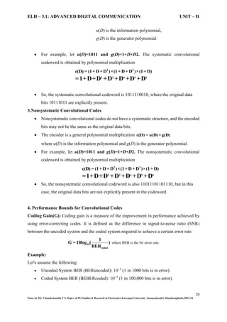 ELH – 3.1: ADVANCED DIGITAL COMMUNICATION UNIT – II Coding techniques | PDF