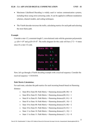ELH – 3.1: ADVANCED DIGITAL COMMUNICATION UNIT – II Coding techniques | PDF