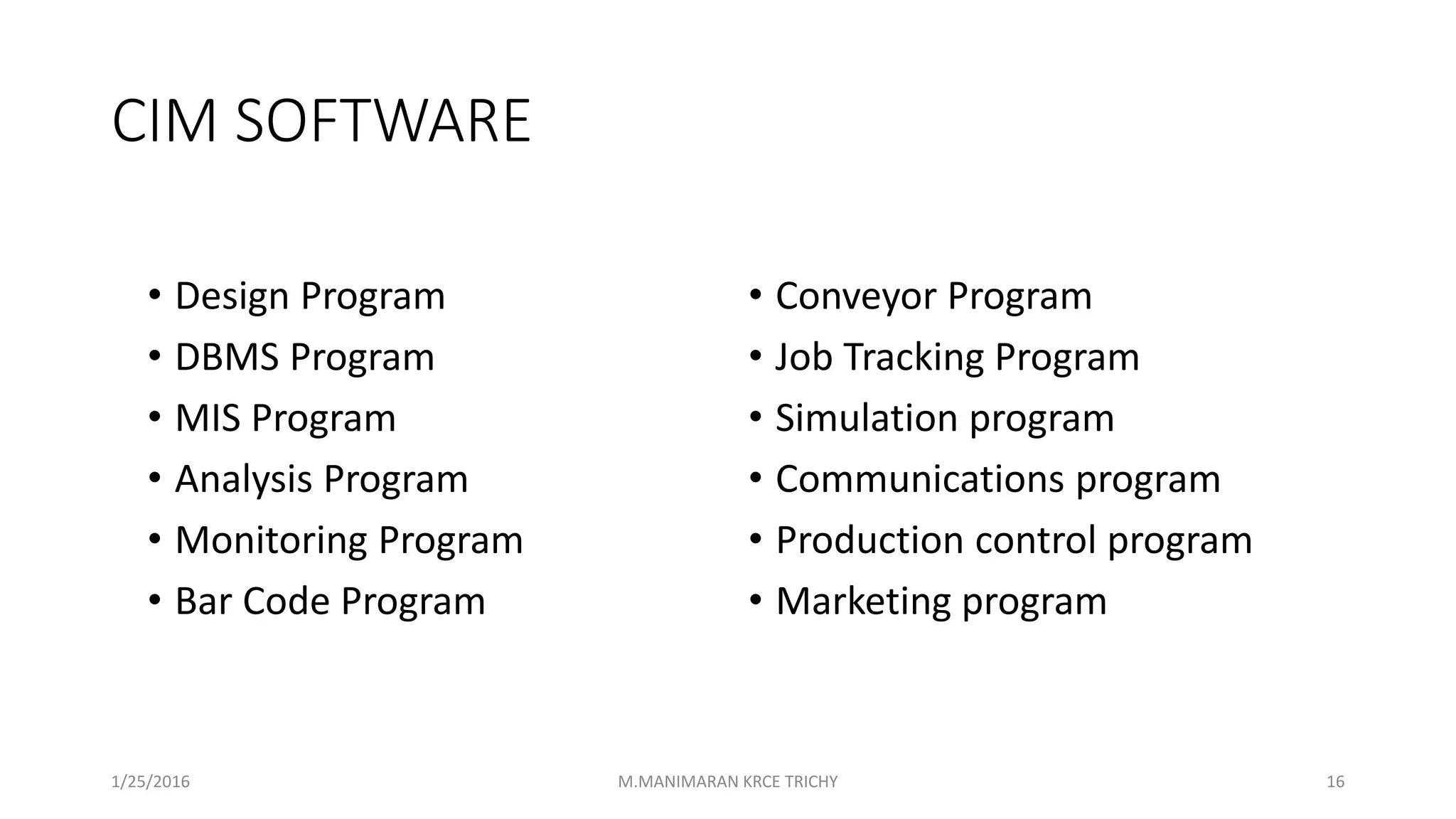 COMPONENTS OF CIM | PPTX