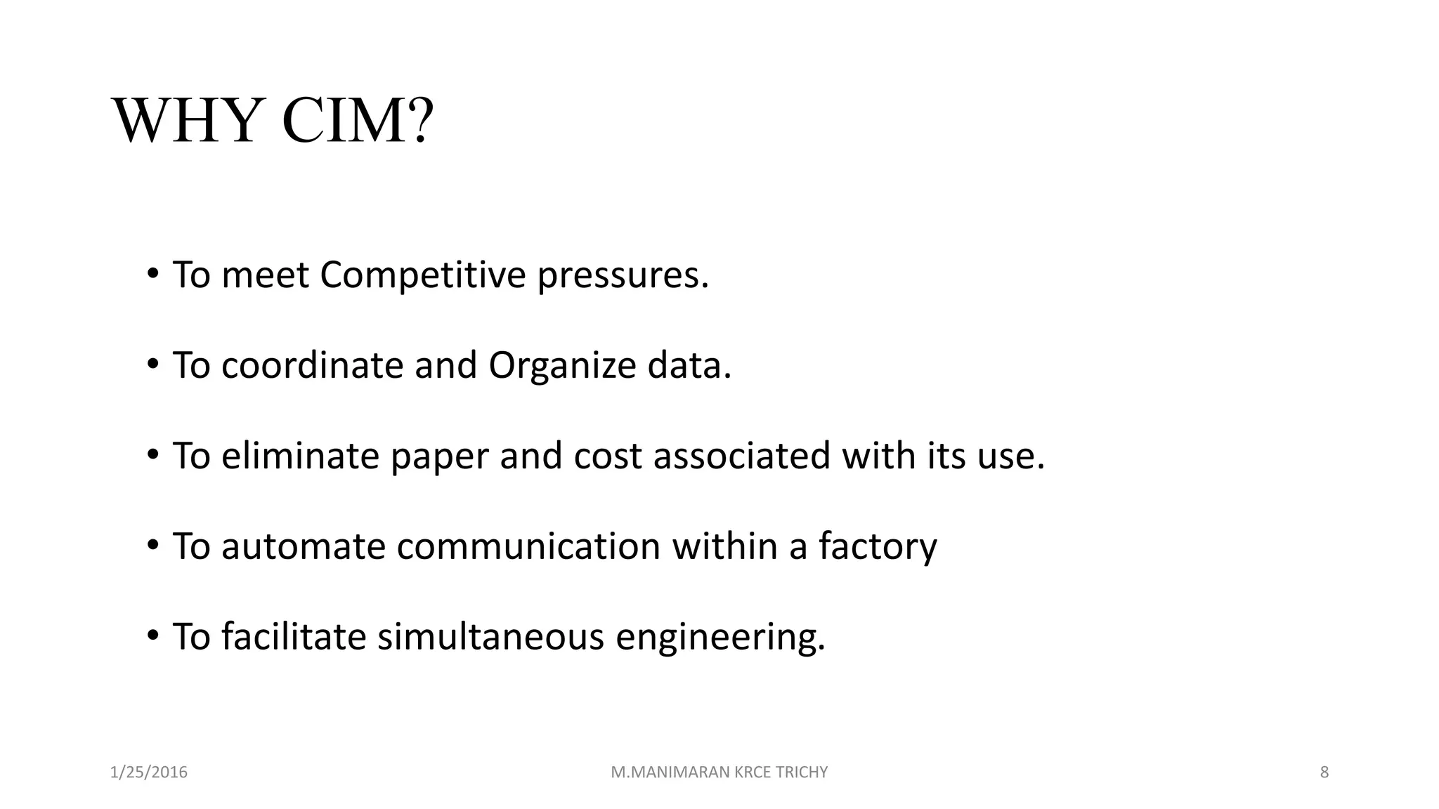 COMPONENTS OF CIM | PPTX