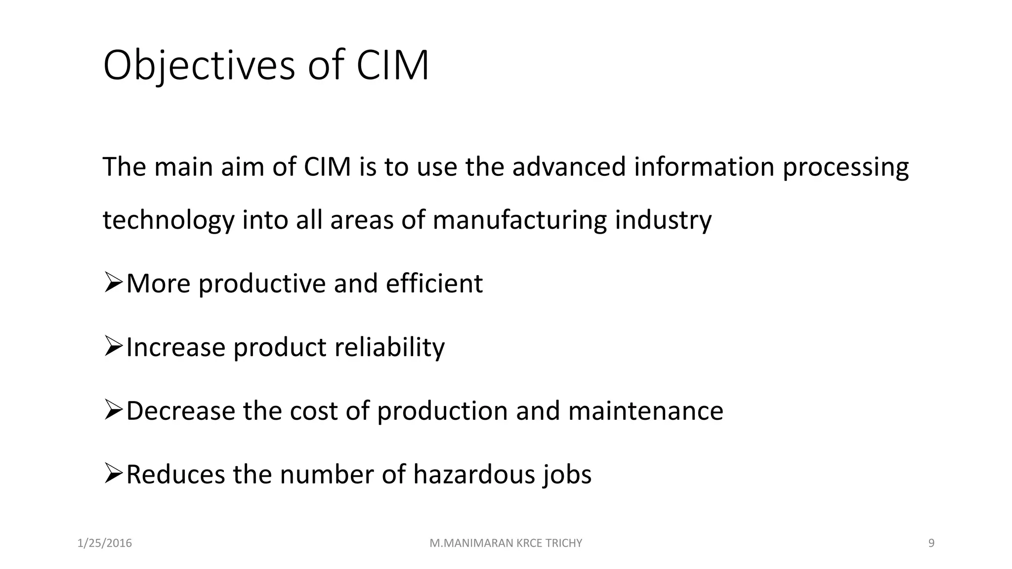 COMPONENTS OF CIM | PPTX