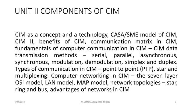 COMPONENTS OF CIM | PPTX | Business | Business and Finance