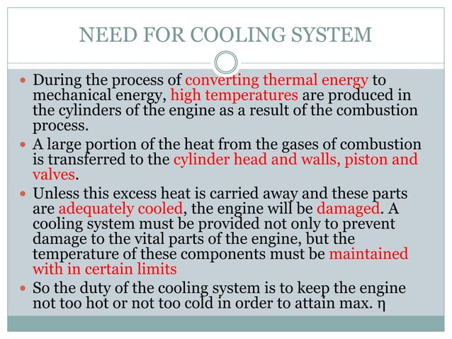 Cooling System - IC Engines : Unit-III | PPTX | Chemistry | Science