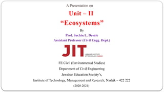 Unit II Ecosystems (Forest ecosystem Grassland ecosystem Desert ...
