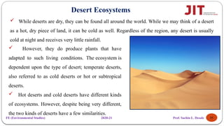 Unit II Ecosystems (Forest ecosystem Grassland ecosystem Desert ...