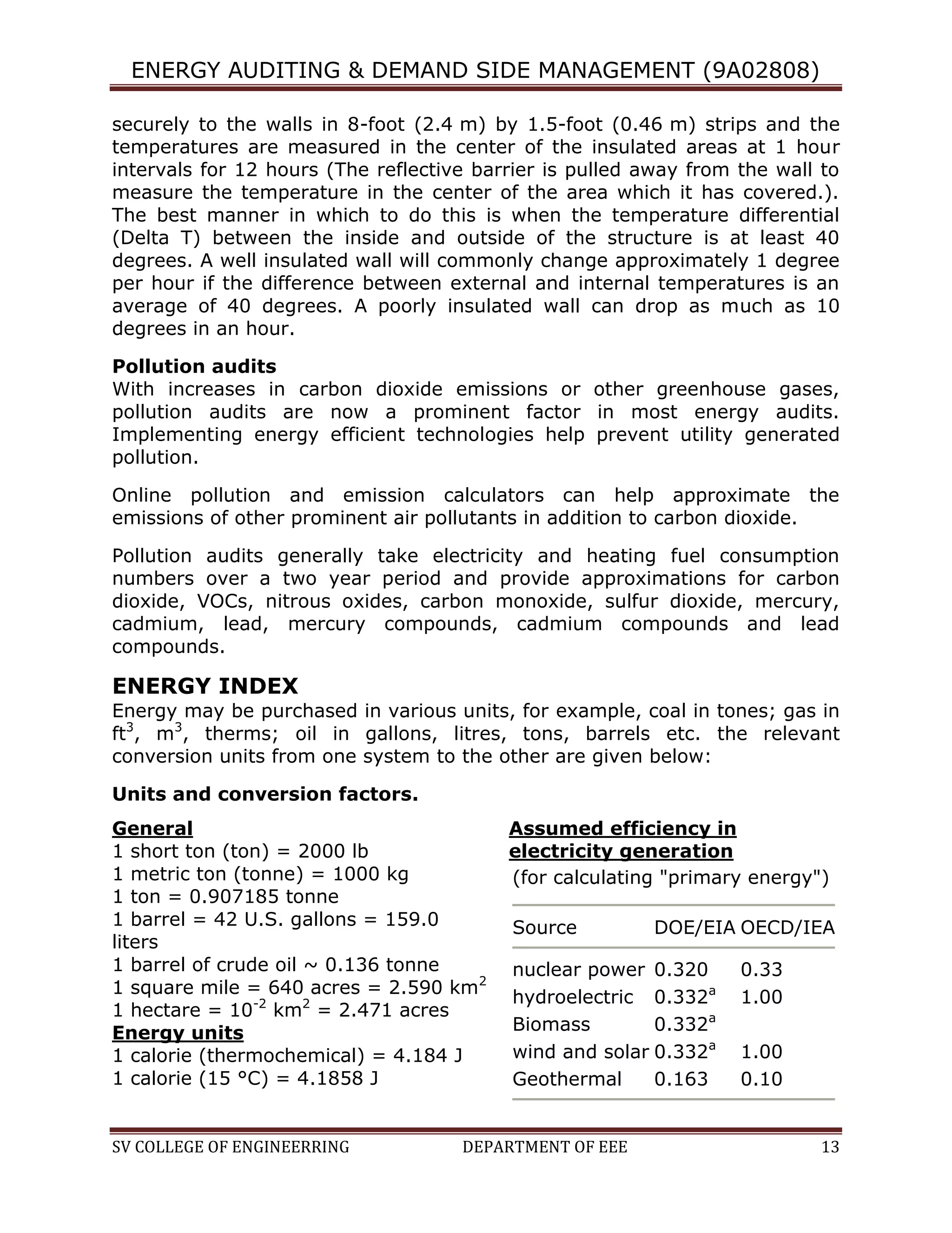 Unit ii energy auditing 1 | PDF