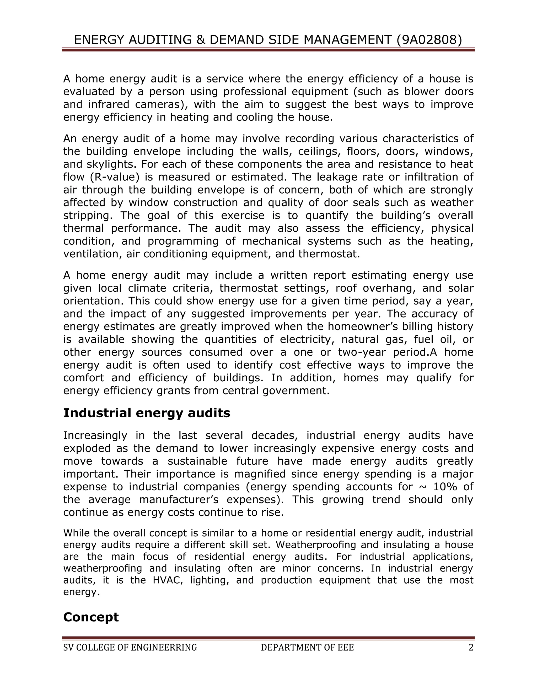 Unit ii energy auditing 1 | PDF