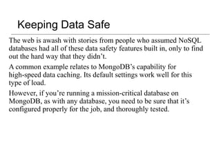 UNIT II Evaluating NoSQL for various .pptx | Databases | Computer Software and Applications