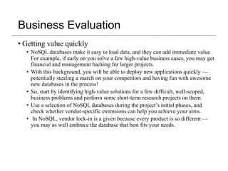 UNIT II Evaluating NoSQL for various .pptx | Databases | Computer Software and Applications