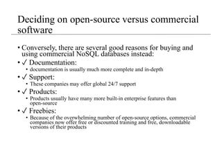 UNIT II Evaluating NoSQL for various .pptx | Databases | Computer Software and Applications