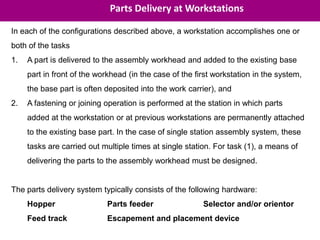 Unit iii. automated assemby systems | PDF
