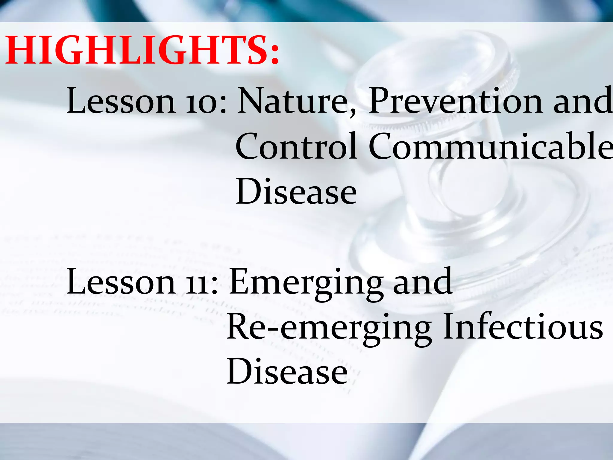 DISEASE PREVENTION AND CONTROL | PPTX