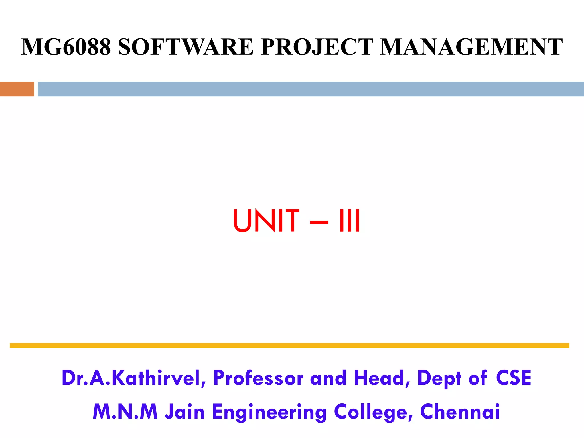 MG6088 SOFTWARE PROJECT MANAGEMENT | PDF