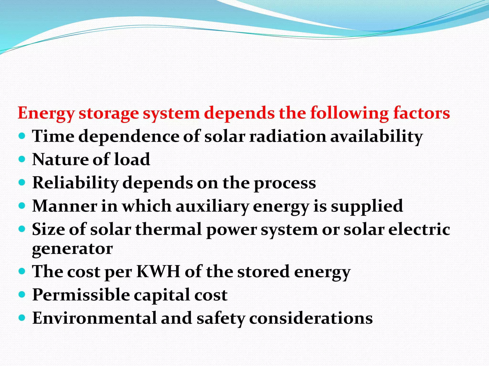 Unit iii solar energy storage and applications | PPTX
