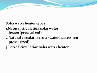 Unit iii solar energy storage and applications | PPTX