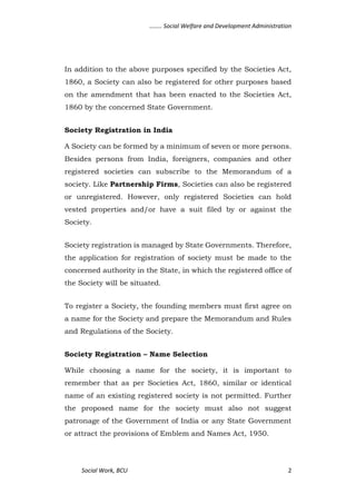 Registration of NGO or Establishment of Organization | PDF