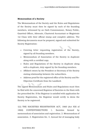 Registration of NGO or Establishment of Organization | PDF