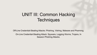 Unit iii: Common Hacking Techniques | PPTX | Phone Services | Home ...