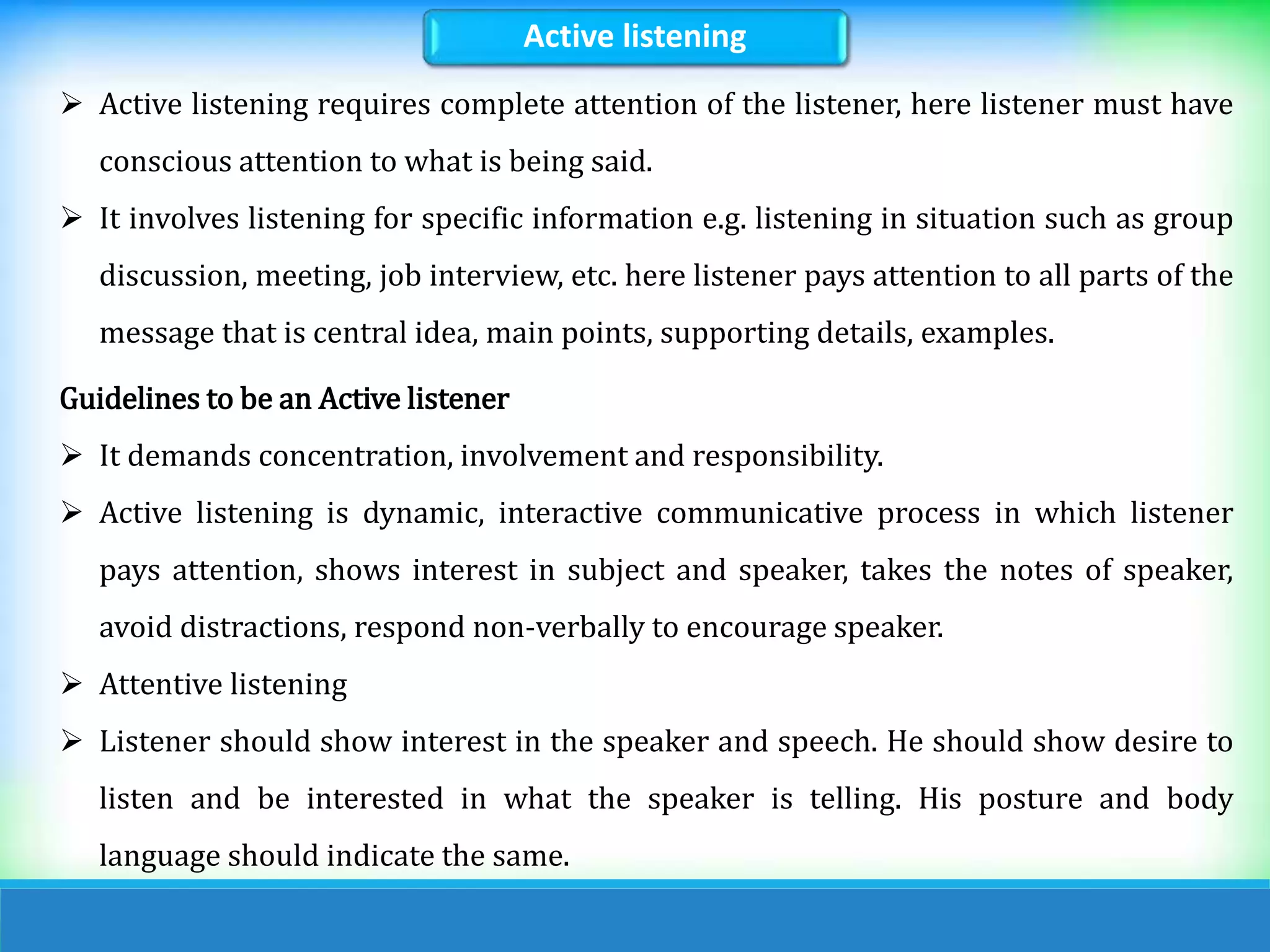 Basic Listening Skills, Effective Written Communication, Writing ...