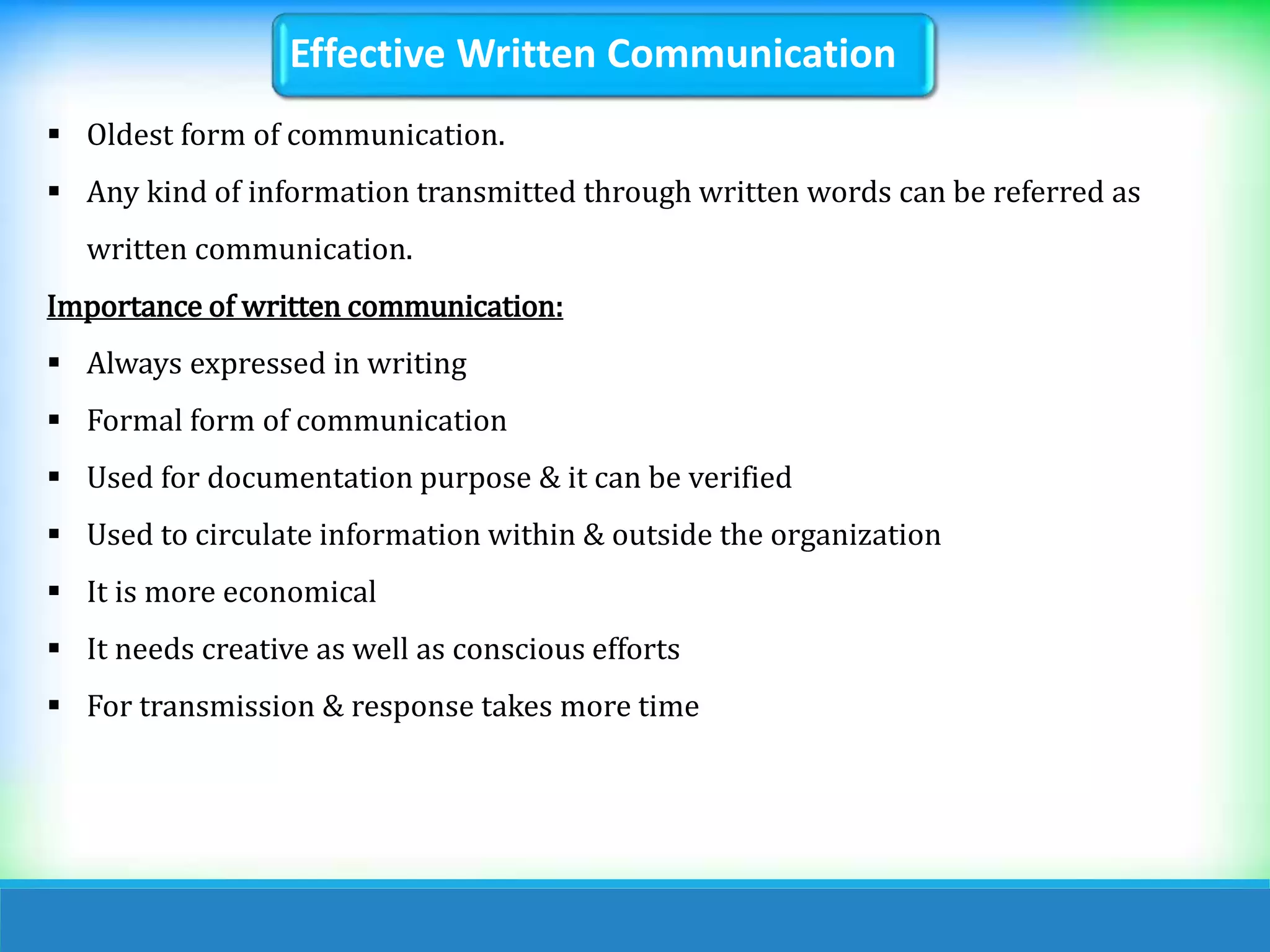 Basic Listening Skills, Effective Written Communication, Writing ...