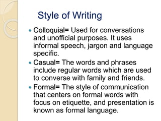 Unit III.pptx writing skills and communication | PPT