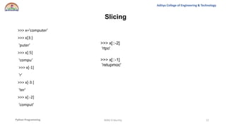 UNIT III_Python Programming_aditya COllege | PPT | Programming Languages | Computing