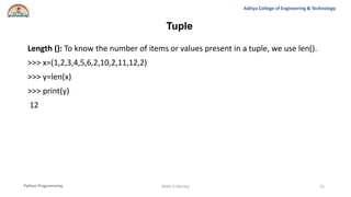UNIT III_Python Programming_aditya COllege | PPT | Programming Languages | Computing
