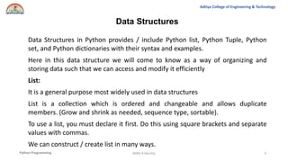 UNIT III_Python Programming_aditya COllege | PPT