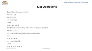 UNIT III_Python Programming_aditya COllege | PPT | Programming Languages | Computing