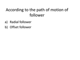 KINEMATICS OF CAM LINKAGES-TYPES AND CONCEPTS | PPT