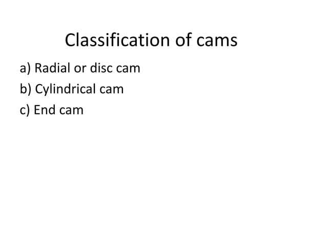 KINEMATICS OF CAM LINKAGES-TYPES AND CONCEPTS | PPT
