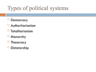 Political Environment and types of Political Environment | PPTX