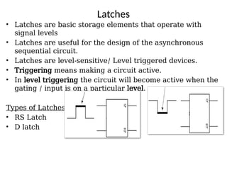 Flipflop & Latches, RS Flipflop, NOR and NAND Gate Circuits | PPTX