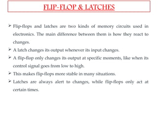 sequential circuits, flip flops and Latches | PPTX