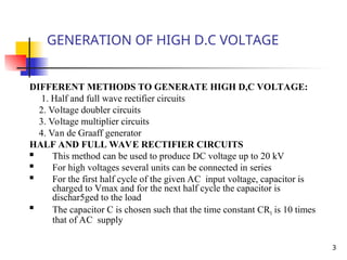 Generation And Measurements Of High Voltages And High Currents Generation of High DC, AC ...