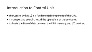 Control unit: Hardwired Vs Microprogrammed | PPTX