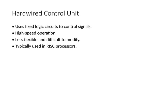 Control unit: Hardwired Vs Microprogrammed | PPT