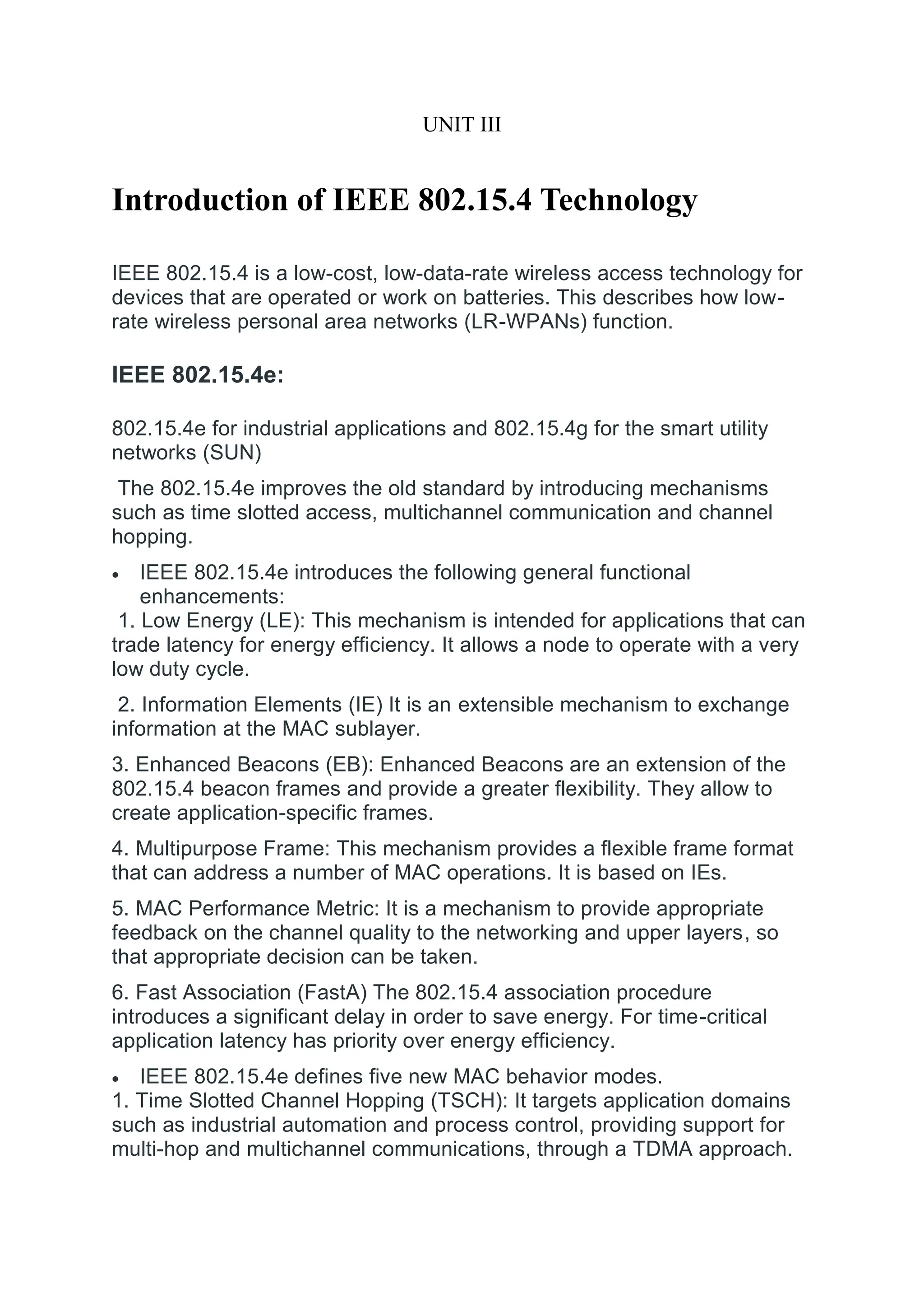 Introduction of IEEE 802.15.4 Technology | PDF