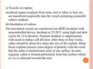 Plant tissue culture & Types of Plant tissue culture | PPTX