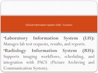 Unit III.pptx. Information Systems in Healthcare | PPTX