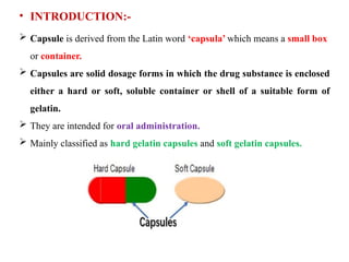 pharmaceutical capsule industrial pharma | PPTX