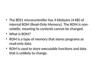 Program Counter and ROM space in 8051 and register bank | PPTX