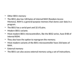 Program Counter and ROM space in 8051 and register bank | PPTX
