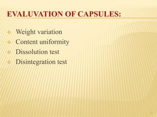 UNIT III- CAPSULES.pdf methods of preparation, types and components | PPT