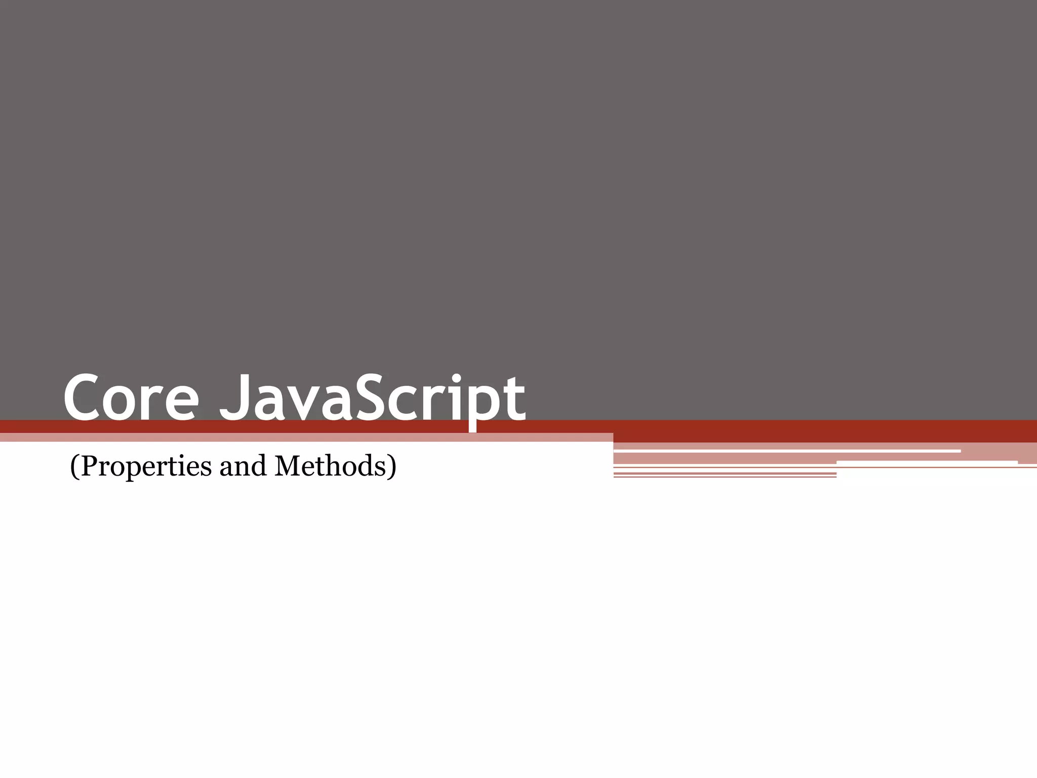 FYBSC IT Web Programming Unit III Core Javascript | PPT FYBSC IT Web Programming Unit III Core Javascript | PPT