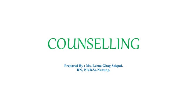 Counselling | PPT