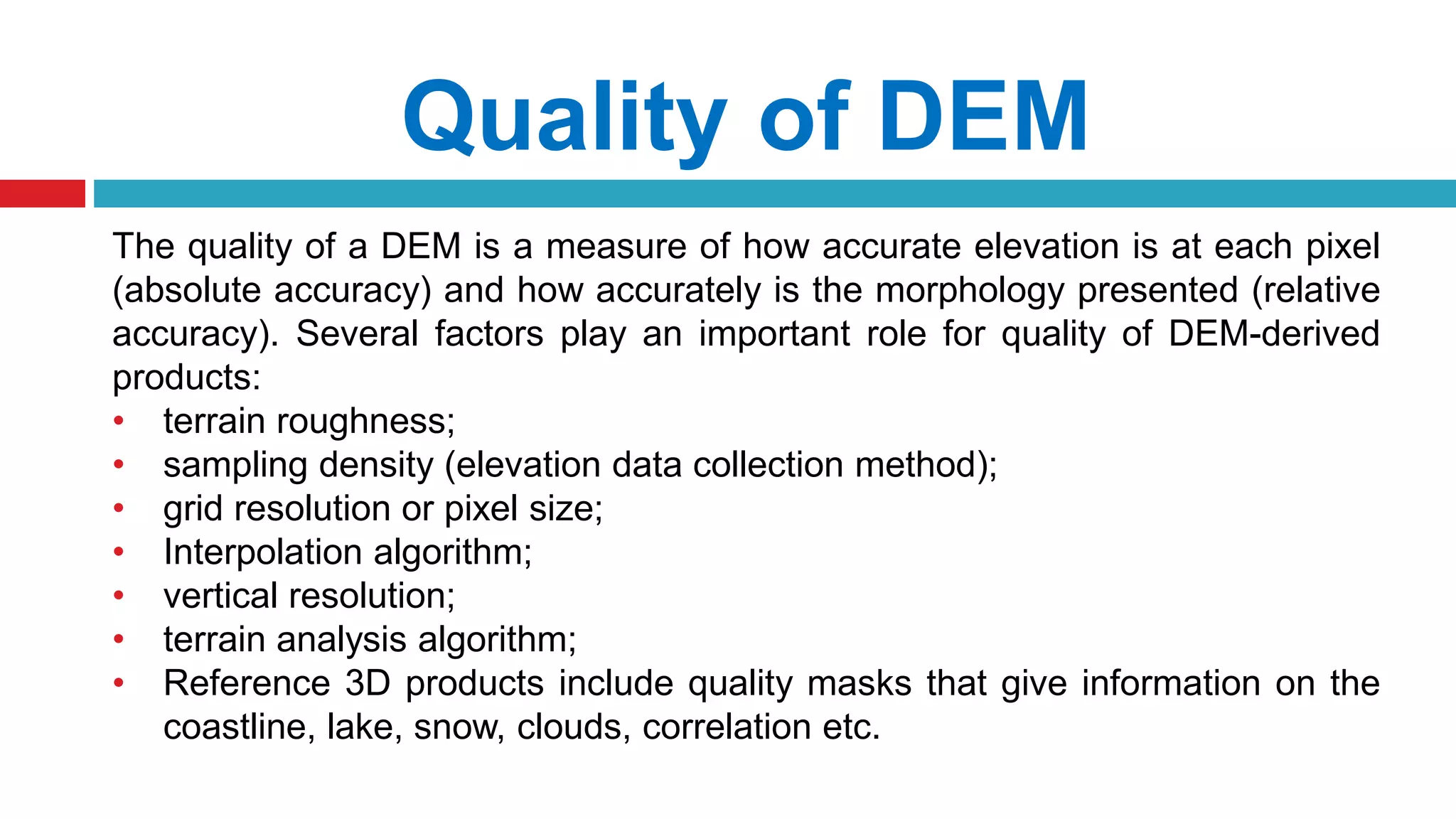 Digital Elevation Model (DEM) | PPTX