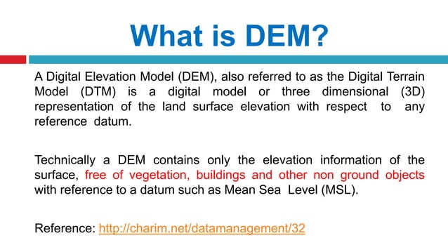Digital Elevation Model (DEM) | PPTX | 3-D Graphics | Computer Software ...