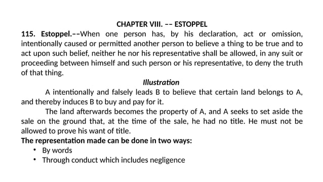 Unit III - Law of Evidence - Estoppel.pptx