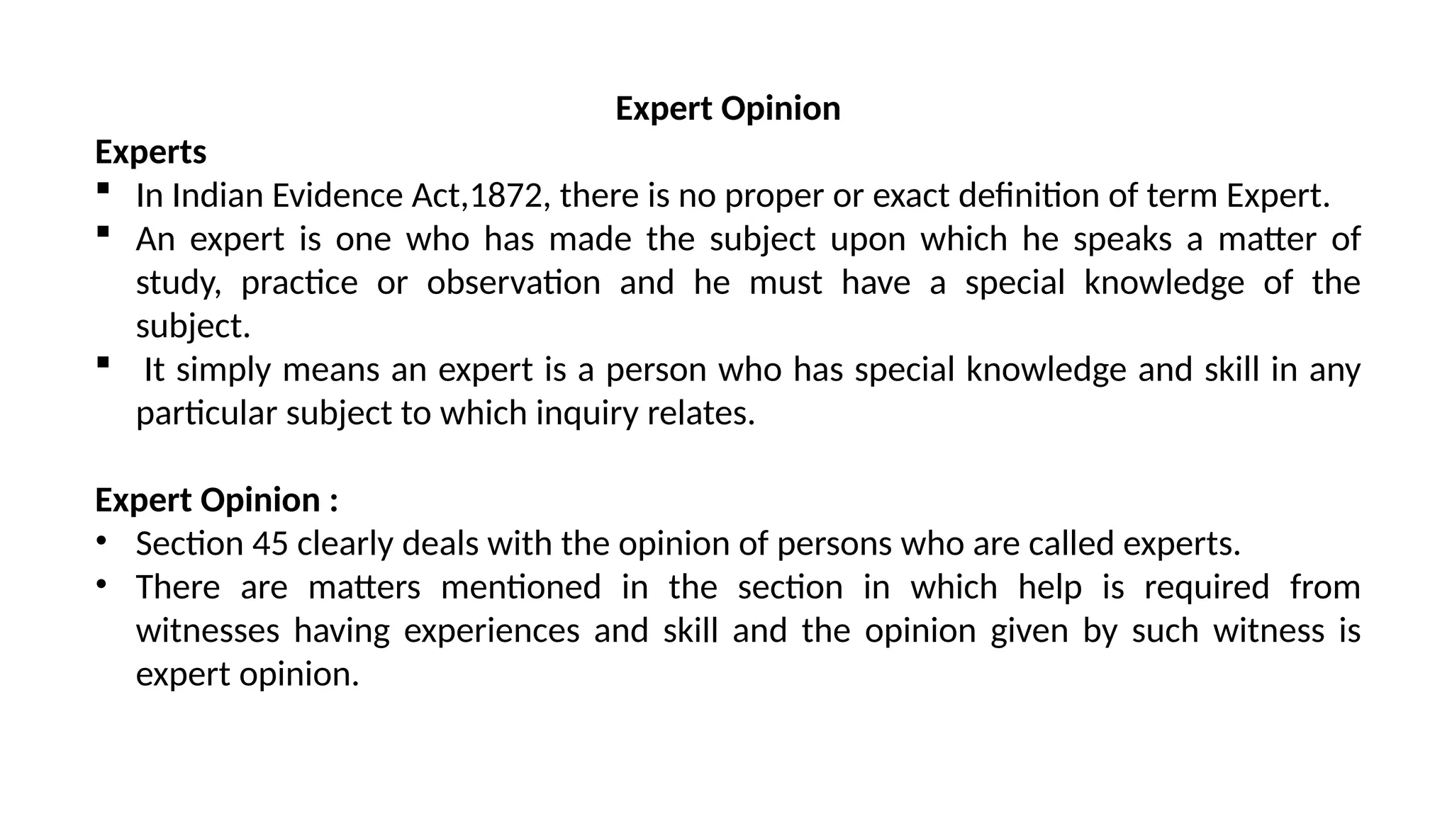 Law of Evidence - Expert Opinion.pptx